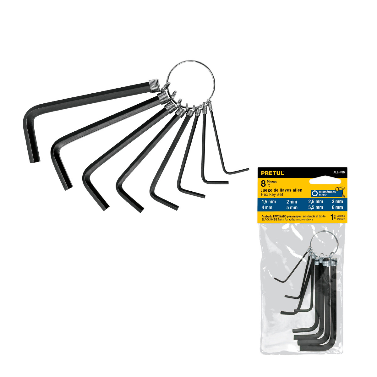 LLAVES 8-JG ALLEN TIPO LLAVERO MILIMÉTRICO - CGM INVERSIONES SAC